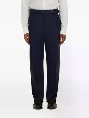 FERRAGAMO Tailored Wool Wide-leg Trousers - Blue