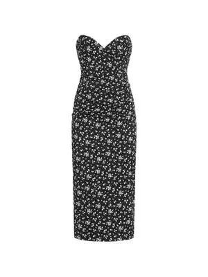 Dolce & Gabbana Floral Print Charmeuse Dress - Black