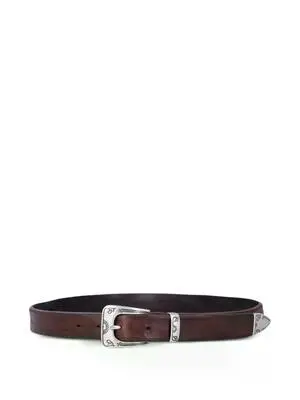 MANCINI 1979 William Engraved Leather Belt - Brown