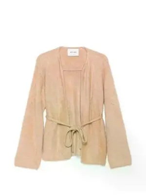 Soft Goat Brushed Wrap Cardigan - Neutrals
