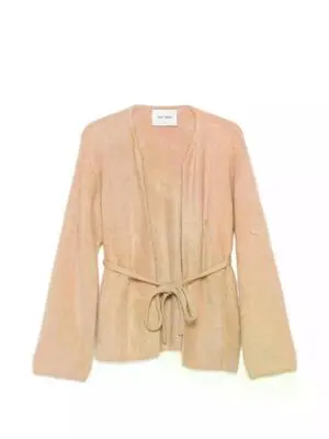 Soft Goat Brushed Wrap Cardigan - Neutrals