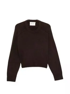 Soft Goat Cropped Cashmere Sweater - Brown