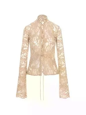 MANURI Lace Detailed Blouse - Neutrals