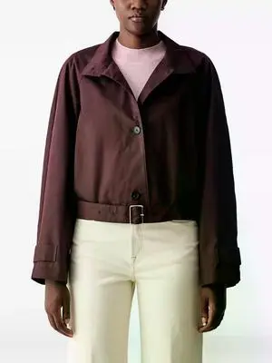 Marc O'polo Belted Cropped Jacket - Purple