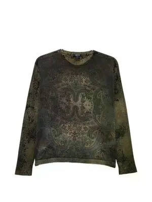 Avant Toi Paisley-print Fine-knit Top