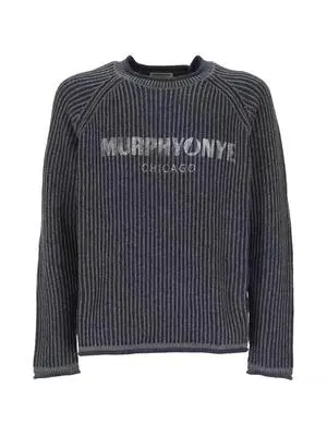 MURPHY&NYE Logo-print Ribbed-knit Sweater - Blue