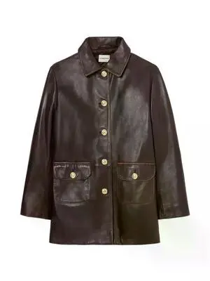 Claudie Pierlot Leather Button-up Jacket