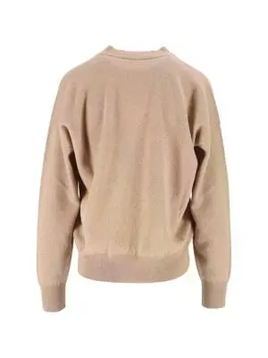 Peserico V-neck Knitted Sweater With Chest Patch Pocket - Neutrals