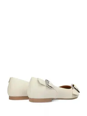 MEXX Tami Buckle-detail Pointed-toe Ballet Flats - Neutrals