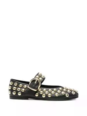 Liviana Conti Stud-embellished Buckle-fastening Ballet Flats - Black