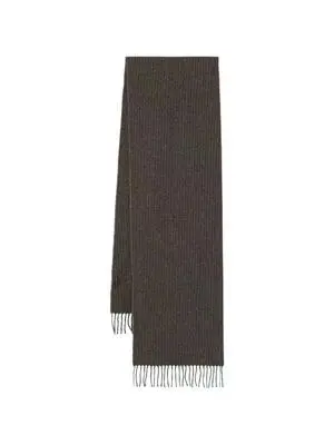 Marc O'polo Fringed Ribbed-knit Scarf - Brown