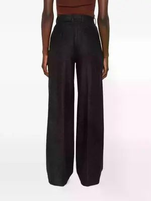 Soft Goat Pleated Wide-leg Trousers
