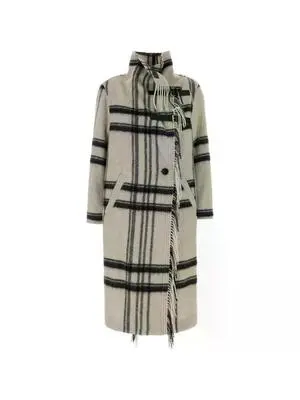MARANT ETOILE Checked Fringed Coat