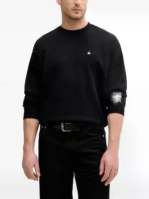 BENETTON Logo-embroidered Crew-neck Sweater - Black