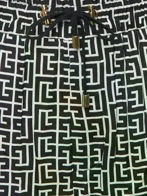 Balmain Monogram Print Wide-leg Trousers