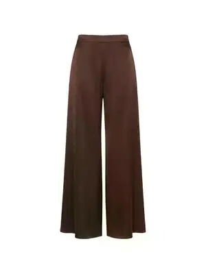 PETER COHEN Chute Wide-leg Silk Trousers - Brown