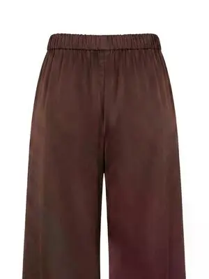 PETER COHEN Chute Wide-leg Silk Trousers - Brown