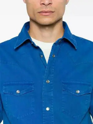 TOM FORD Peach Twill Western-style Press-stud Shirt