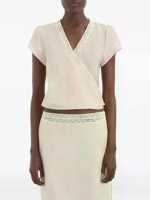 SIR. Nora Lace-trim Wrap Top