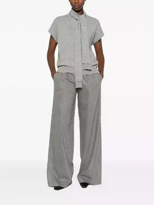 Fabiana Filippi Tie-neck Short-sleeve Sweater