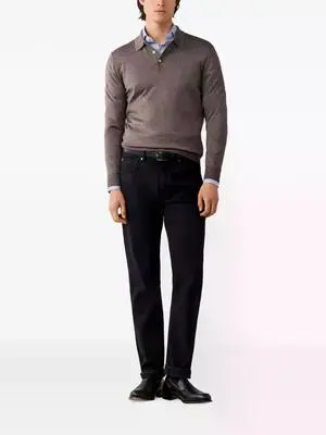 HACKETT  Knitted Long-sleeve Polo Shirt