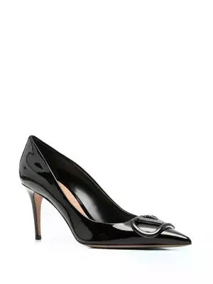 Valentino Garavani Vlogo Signature Patent Leather Pumps - Black