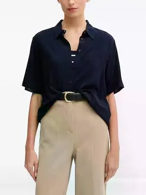 BENETTON Short-sleeved Button-down Shirt - Blue