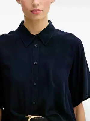 BENETTON Short-sleeved Button-down Shirt - Blue