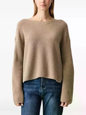 Marc O'polo Ribbed-knit Boat-neck Sweater - Neutrals