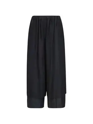 Comme Des Garçons Layered Wide-leg Trousers - Black