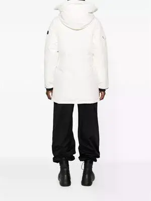 Canada Goose Hooded Logo Patch Coat - White