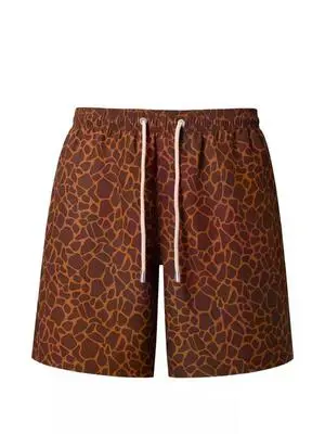 MC2 SAINT BARTH Lighting Giraffe-print Swim Shorts - Brown