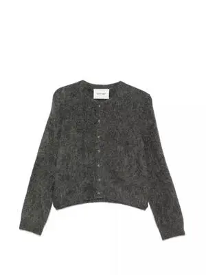 Soft Goat Brushed Alpaca Cardigan - Grey