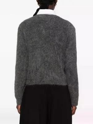 Soft Goat Brushed Alpaca Cardigan - Grey