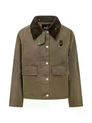 Barbour Spey Waxed-cotton Jacket With Corduroy Collar