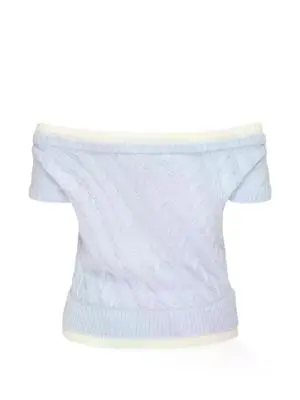 SHUSHU/TONG Off-shoulder Cable-knit Top
