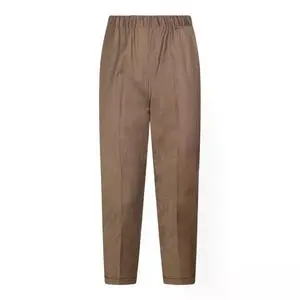 Antonelli Firenze Elasticated-waistband Turned-up-hem Trousers - Brown