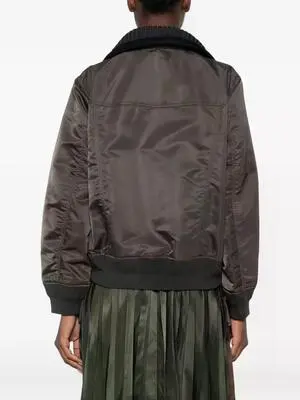 Sacai Buckle-collar Panelled Bomber Jacket