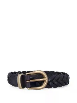 MANCINI 1979 Braided Leather Belt - Black