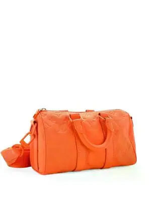 LOUIS VUITTON Keepall Bandouliere Bag Monogram Taurillon Leather 25 Handbag - Orange