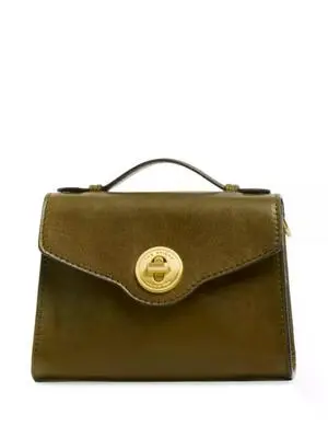 THE BRIDGE Twist-lock Leather Tote Bag - Green
