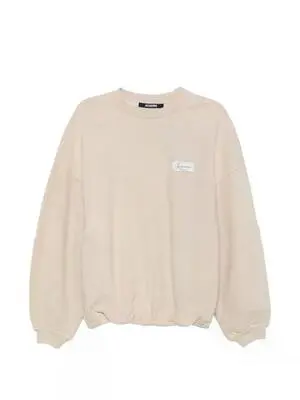 Jacquemus Logo Patch Drop-shoulder Sweater - Neutrals