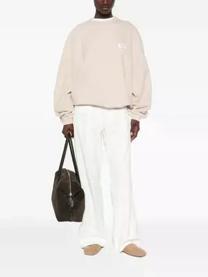 Jacquemus Logo Patch Drop-shoulder Sweater - Neutrals
