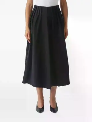 MEIMEIJ Pleated A-line Midi Skirt - Black