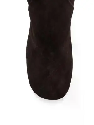 POEVE Suede Knee High Boots With Buckle Detail