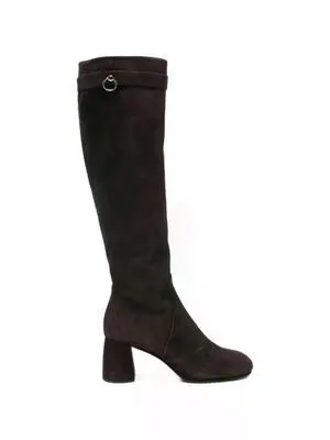 POEVE Suede Knee High Boots - Brown