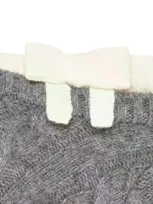SHUSHU/TONG Cable-knit Bow-detail Top