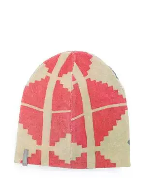 IN BED WITH YOU Cashmere Geometric Print Beanie Hat - Neutrals
