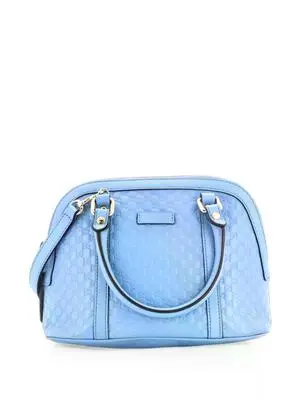 Gucci Convertible Dome Microssima Leather Mini Satchel - Blue