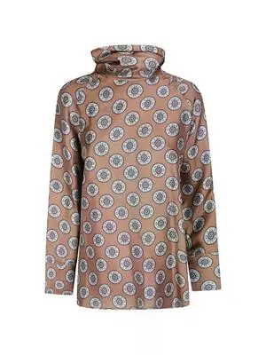 Alberto Biani Medallion Print High-neck Shirt